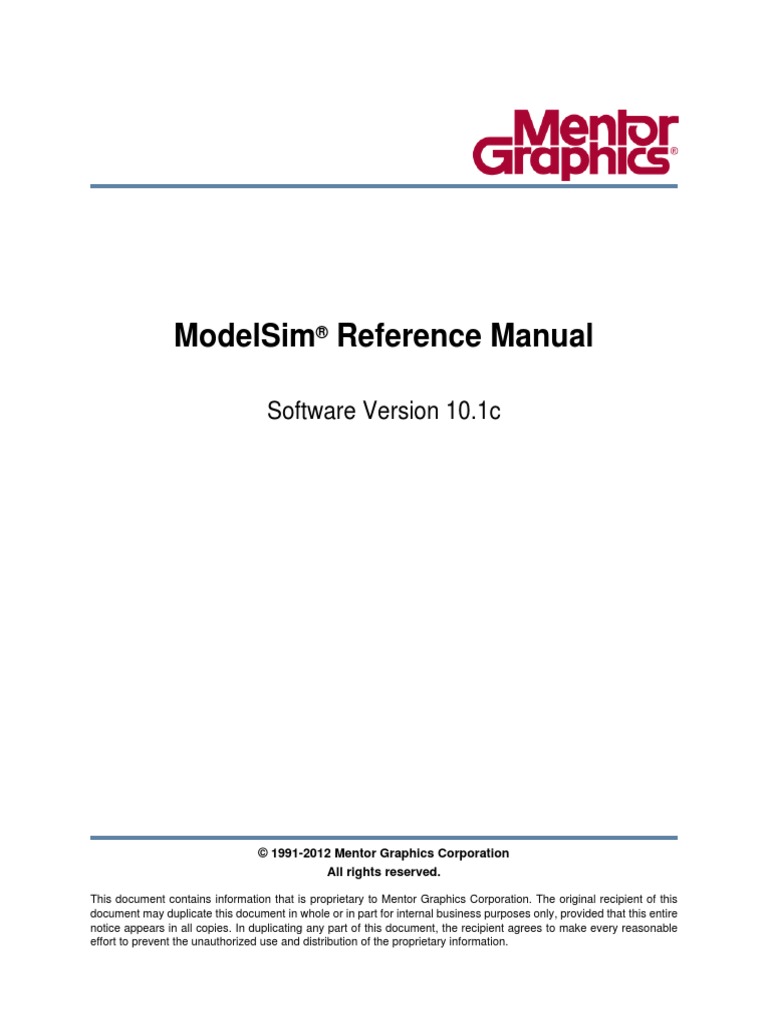 ModelSim Reference Manual v10.1c | PDF | Bracket | Array Data Type
