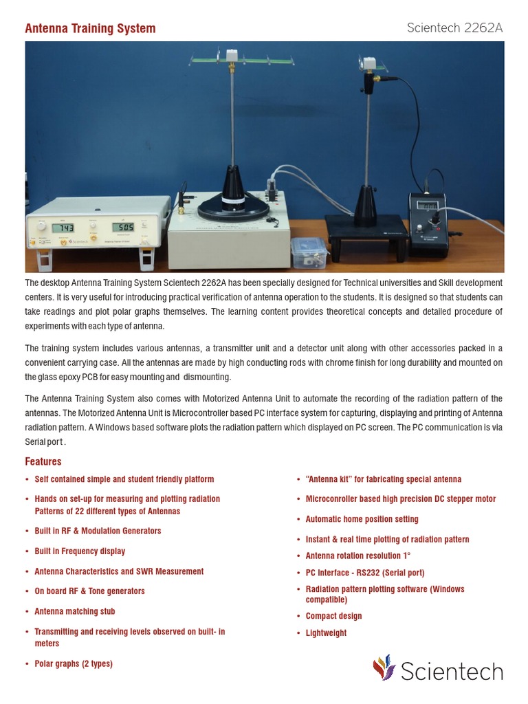 Antenna Training System: Scientech 2262A | PDF | Antenna (Radio ...