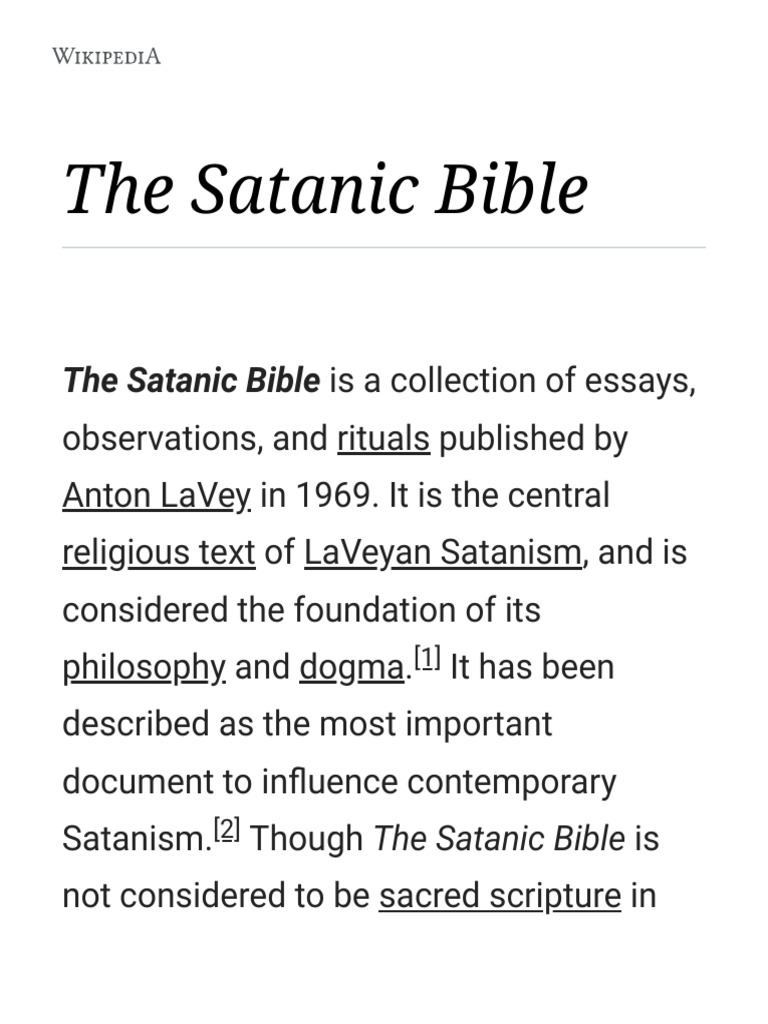 Overview of The Satanic Bible | PDF | Satanism | Ceremonial Magic