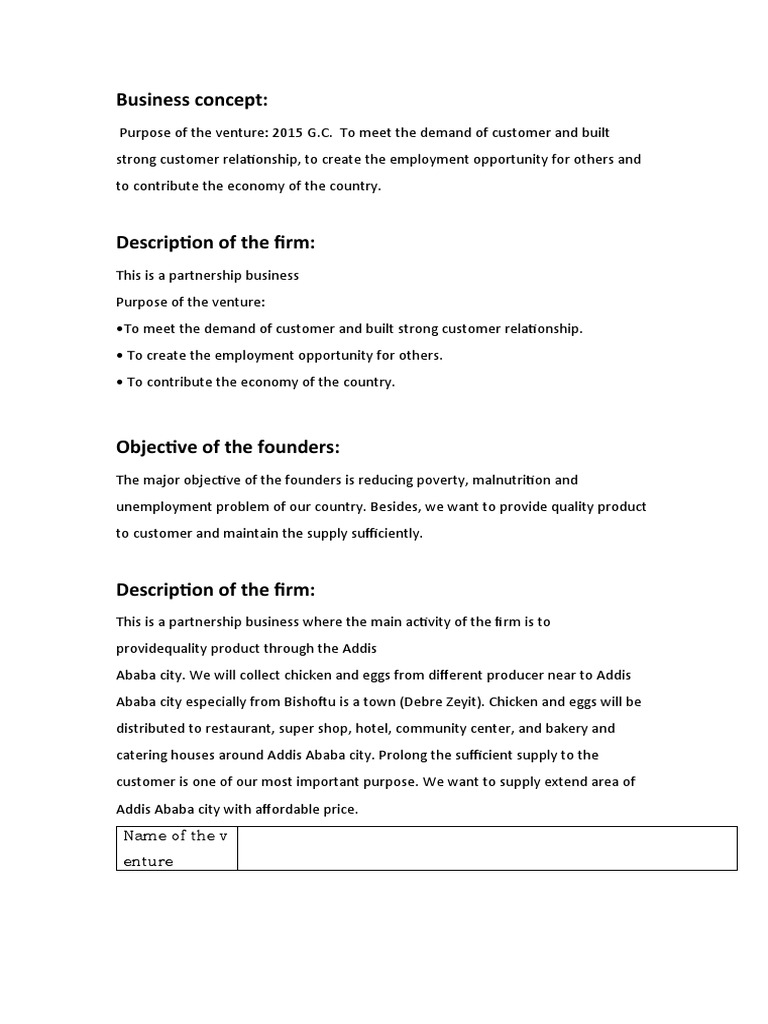 Business Concept | PDF | Poultry Farming | Poultry