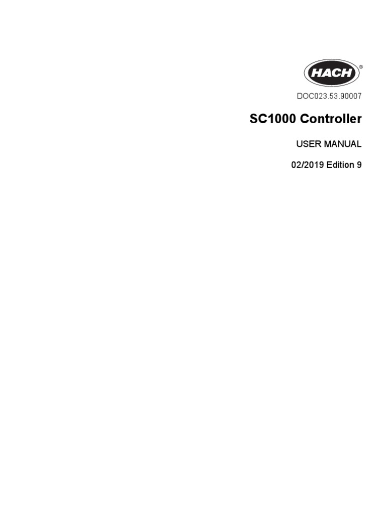 SC1000 Controller: User Manual 02/2019 Edition 9 | PDF | Electrical Connector | Electrical Wiring