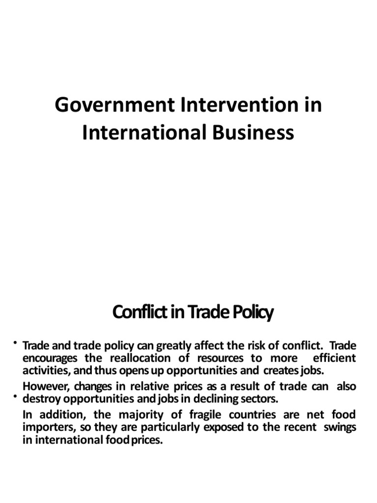 Government Intervention in Trade Policies | PDF | Economic ...