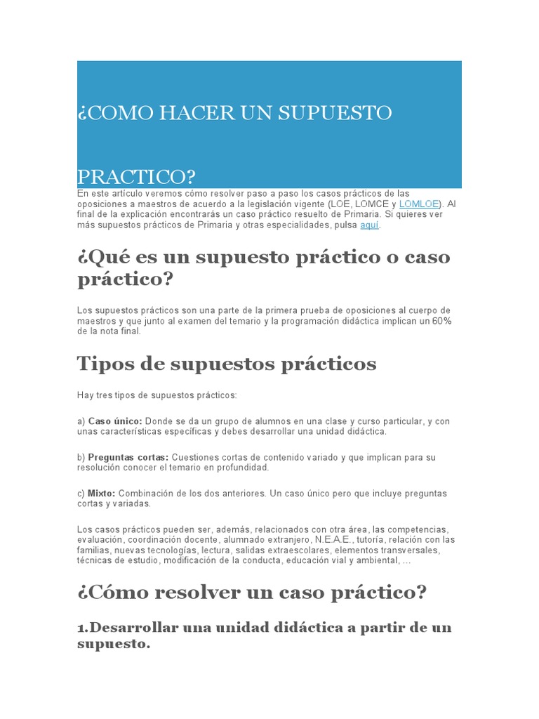 Cómo resolver un caso práctico de oposiciones a maestro: guía paso a ...