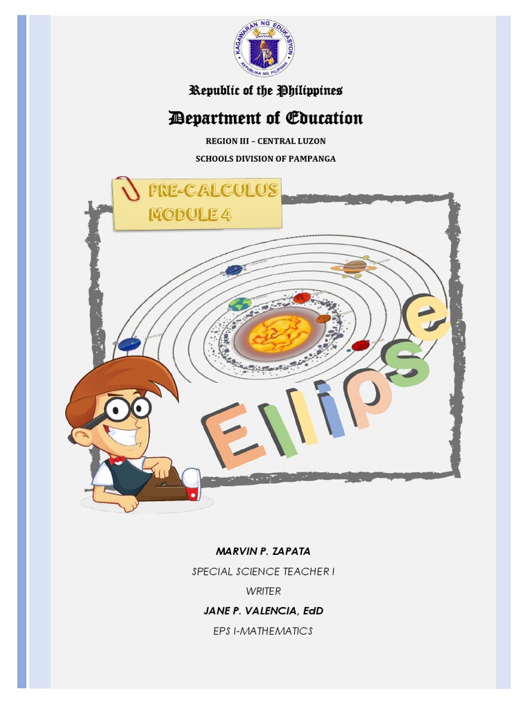 Grade 11 1st Quarter STEM - PC11AG Ic 1 3ellipses | PDF | Ellipse ...