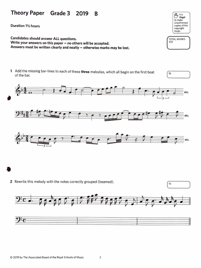 ABRSM Grade 3 2019 B | PDF | Scale (Music) | Elements Of Music
