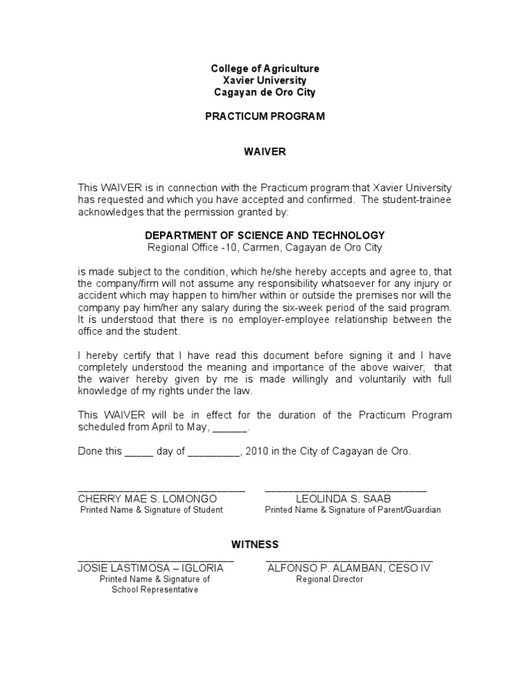 Practicum Waiver | PDF | Career & Growth