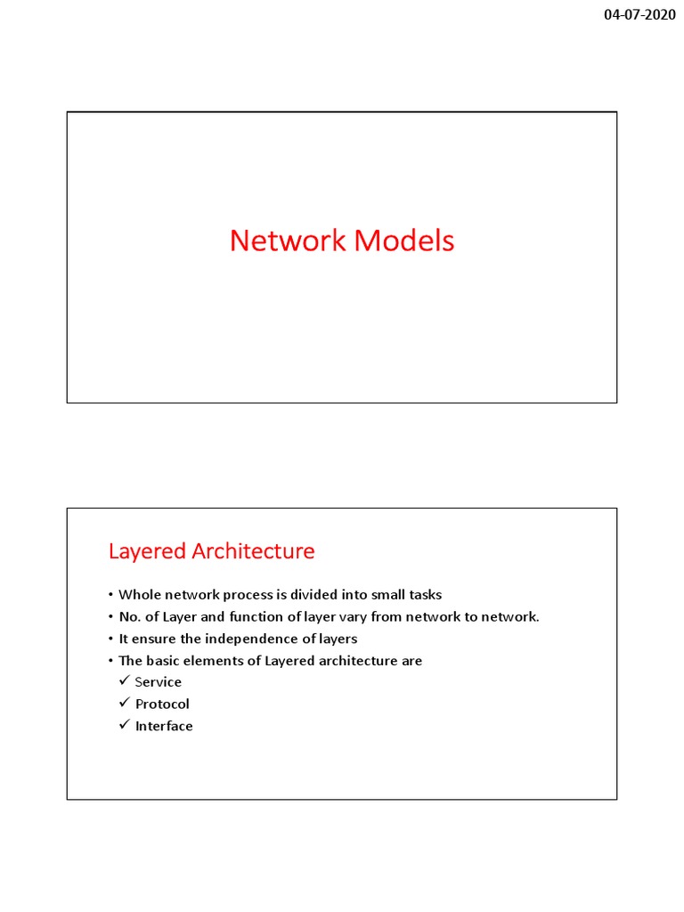 Network Models: Layered Architecture | PDF | Osi Model | Internet ...