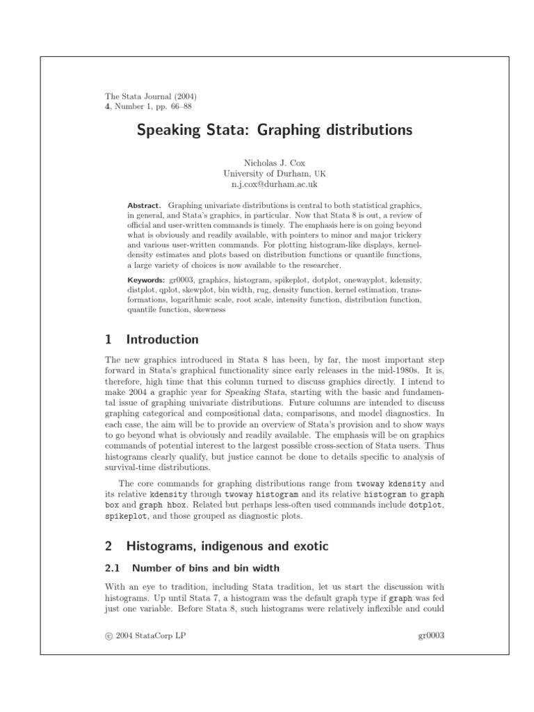 Graficos No Stata | PDF | Histogram | Skewness