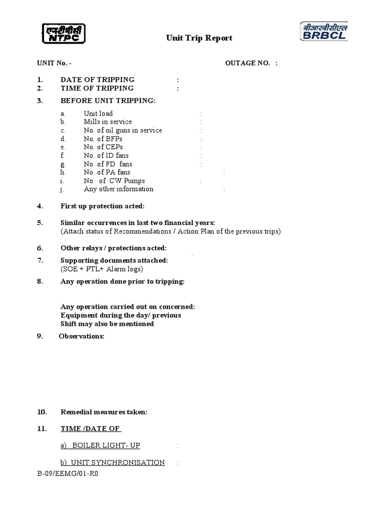 Unit Trip Report Format | PDF