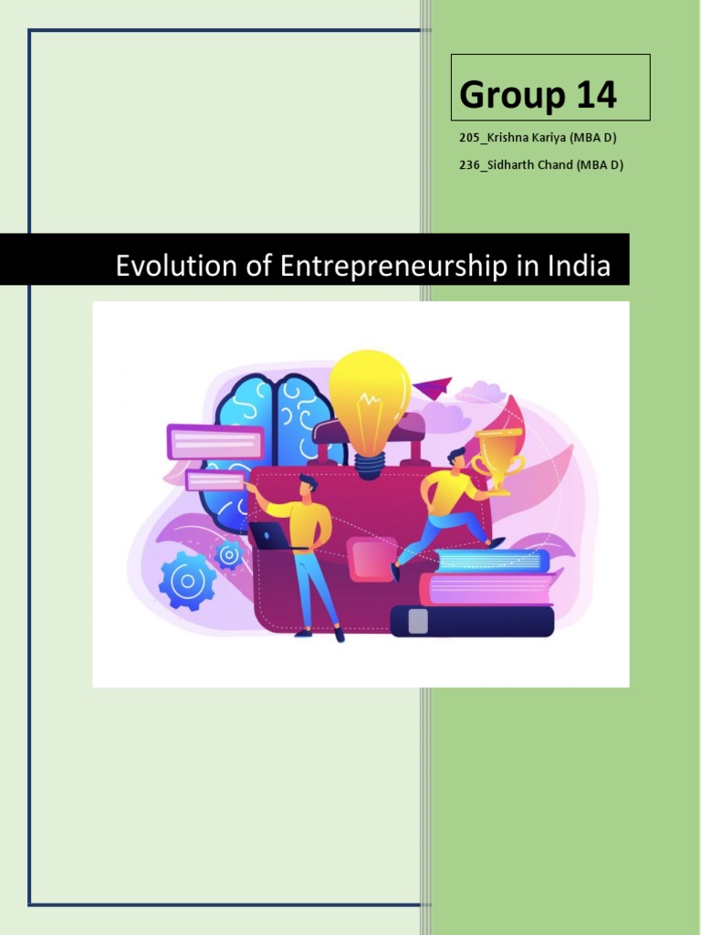 Group 14: Evolution of Entrepreneurship in India | PDF | Startup ...