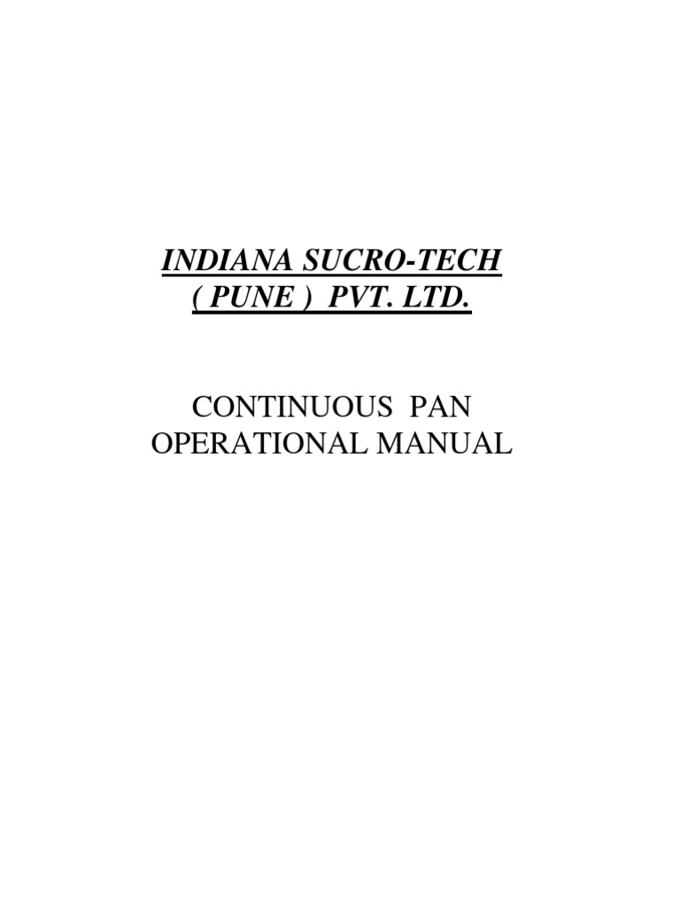 Continuous Pan Operation Manual | PDF | Rectifier | Pump