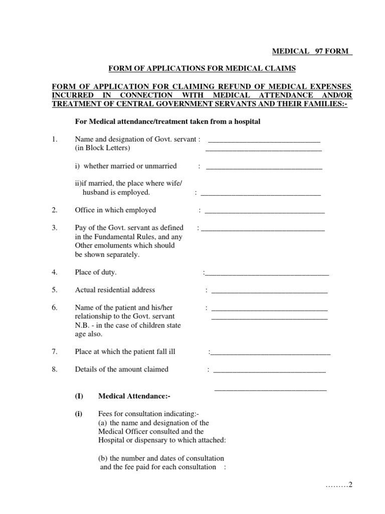 Form Med-97 | Hospital | Physician