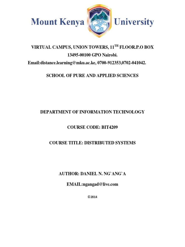 Bit4209 Distributed Systems Module | PDF | Distributed Computing | Client–Server Model