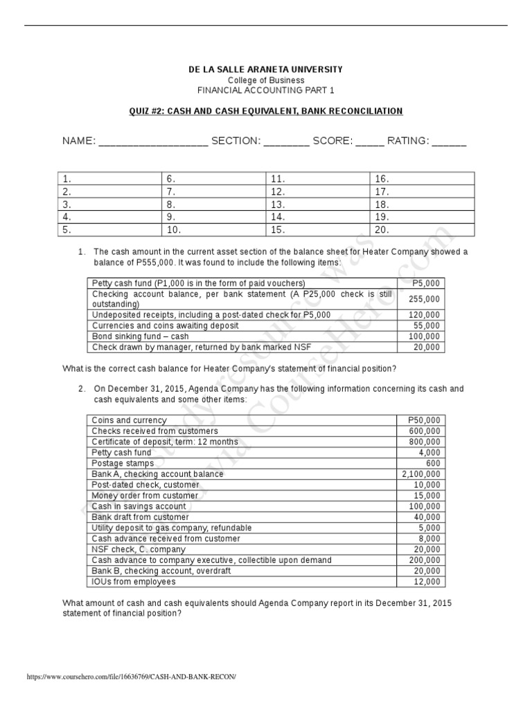 This Study Resource Was: NAME: - SECTION: - SCORE: - RATING | PDF ...
