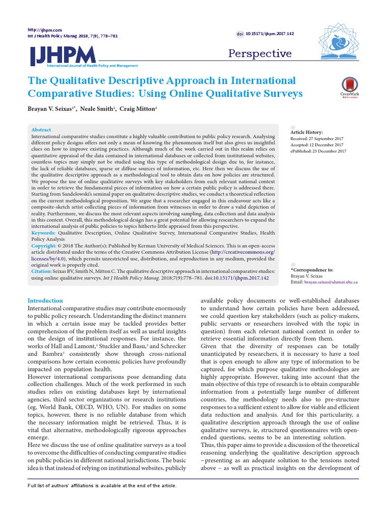 The Qualitative Descriptive Approach | PDF | Qualitative Research ...