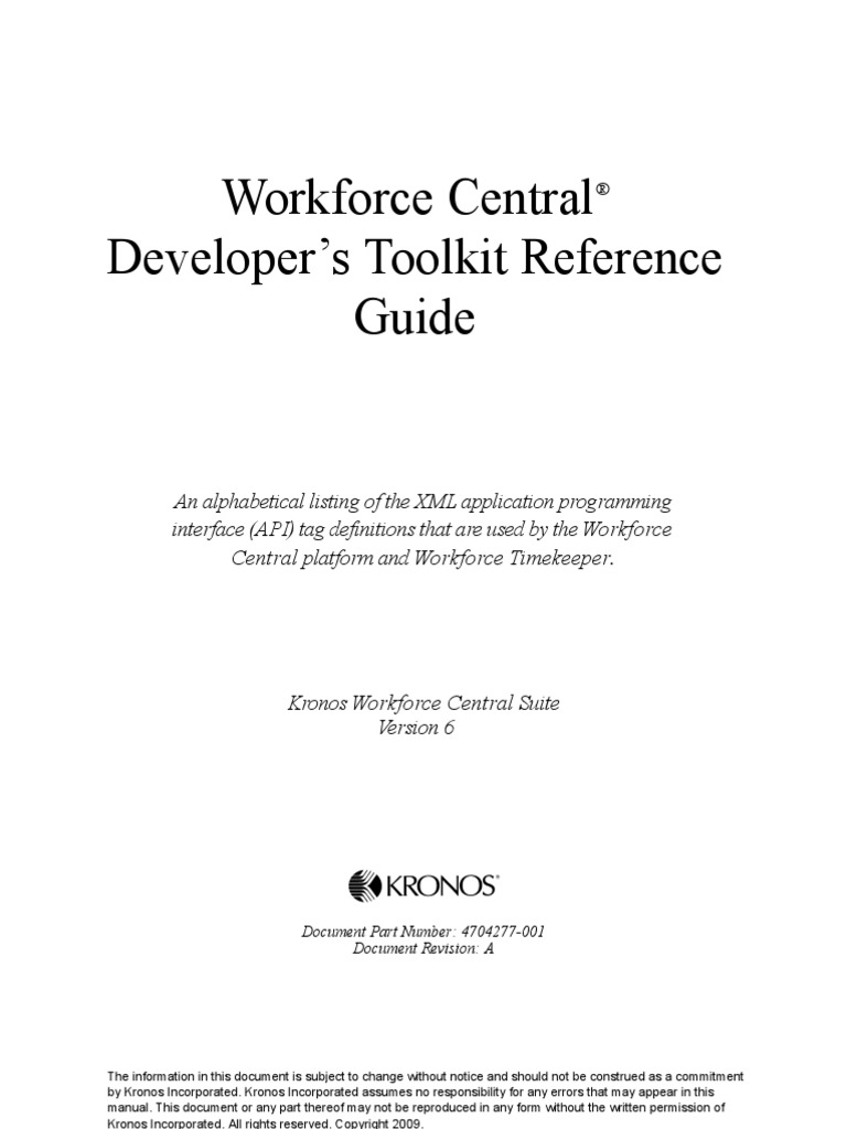Kronos WFC 4500 Developers Toolkit Reference | PDF | Application ...
