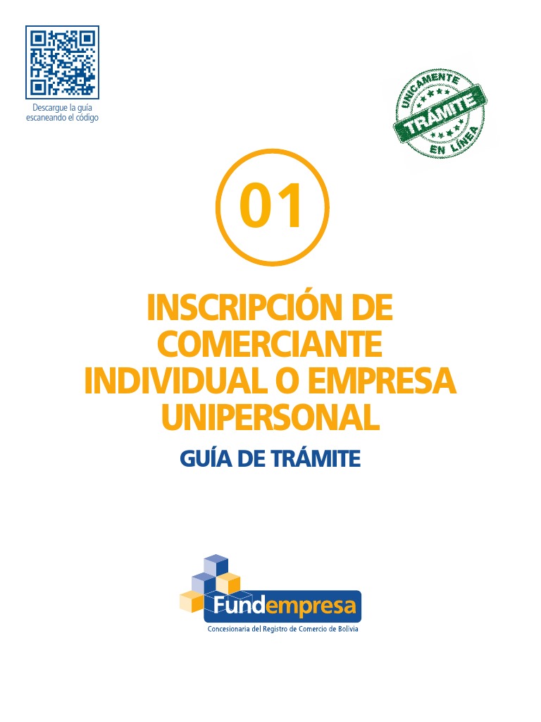 01 Guia de Inscripcion de Comerciante Individual o Empresa Unipersonal - 622 | PDF