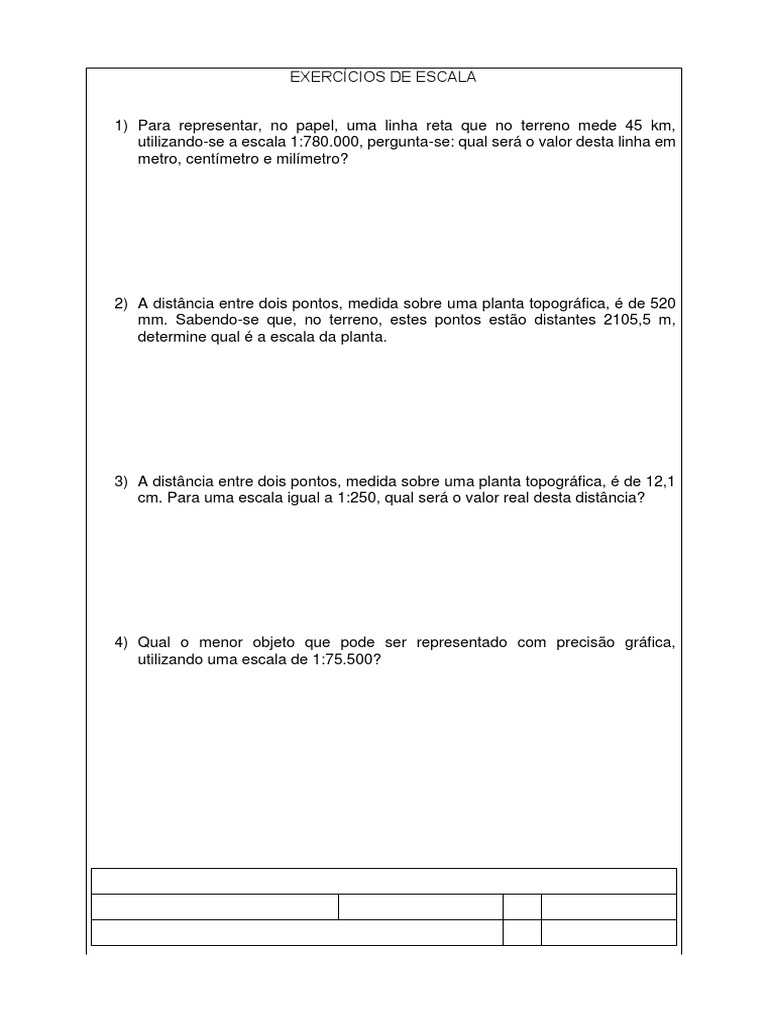 Exercícios de Escala | PDF