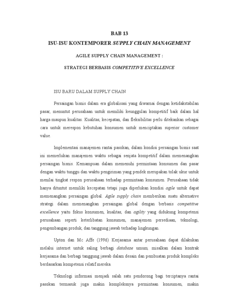 Bab 13 SCM Isu-Isu Kontemporer SCM | PDF