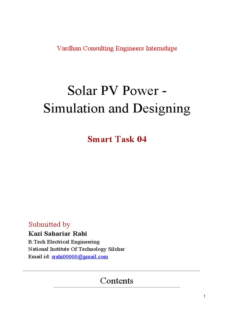 Internship Report On Solar PV Power Simulation and Designing | PDF ...