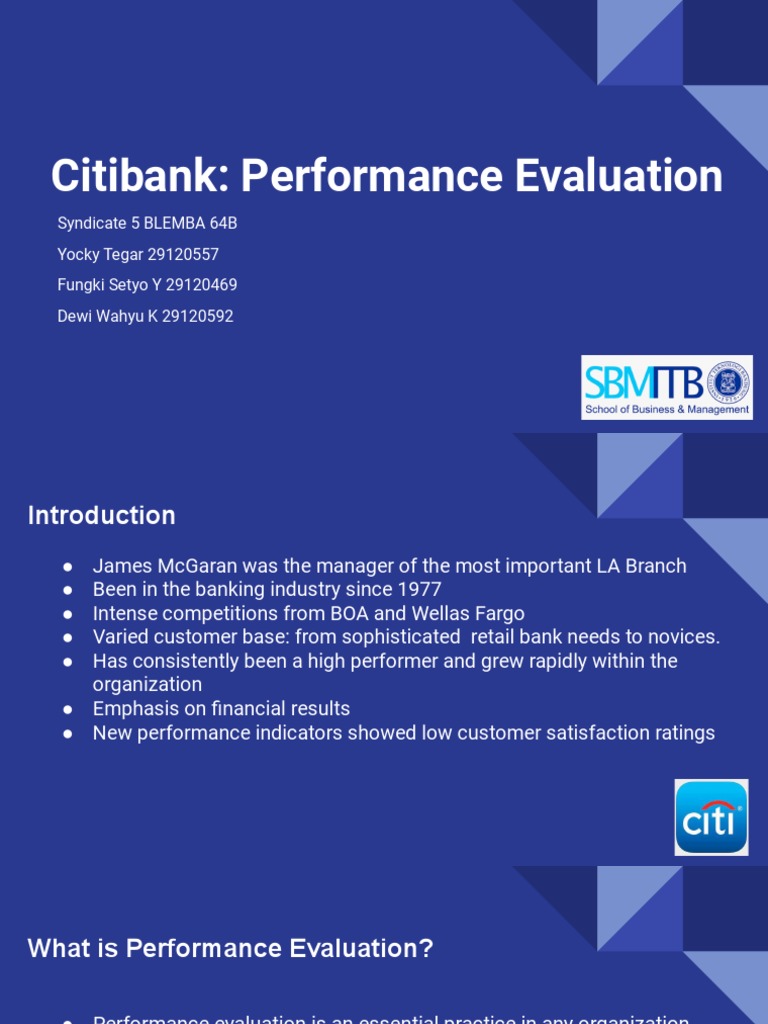 Case Study Analysis - Citibank - Performance Evaluation - Syndicate 5 | PDF | Performance ...