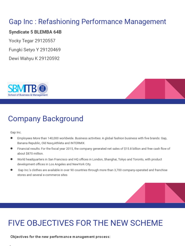 Case Study Analysis Gap Inc Refashioning Performance Managemant