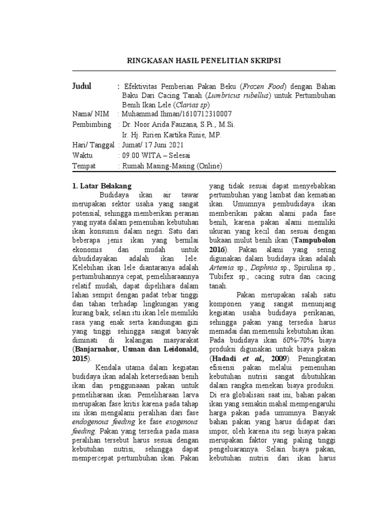 Ringkasan Hasil Penelitian Skripsi | PDF
