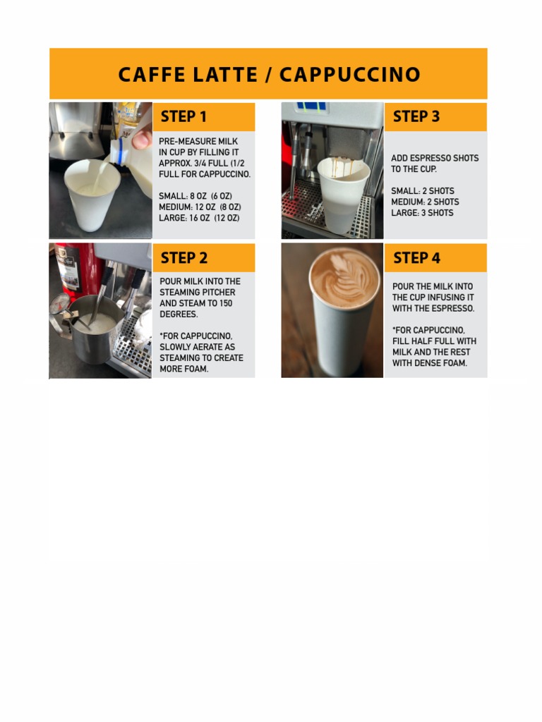 Caffe Latte / Cappuccino: Step 1 Step 3 | PDF
