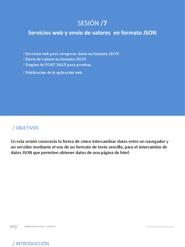 S07 Presentacion | PDF | Json | Servidor web