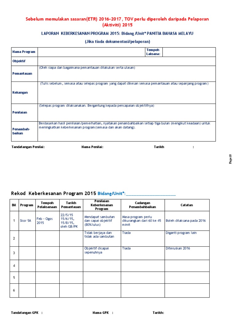 CTH Perancangan Strategik GB Bagi | PDF