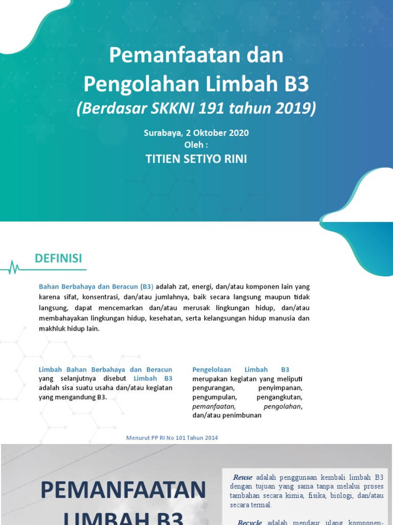 Pemanfaatan Dan Pengolahan LB3 | PDF