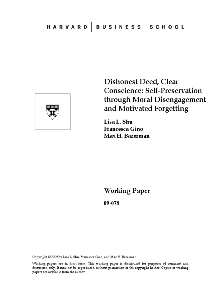 Dishonest Deed, Clear | PDF | Test (Assessment) | Attitude (Psychology)
