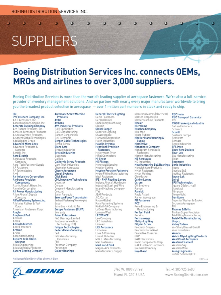 Boeing Distribution Services Overview | PDF | Aerospace | Companies Of ...