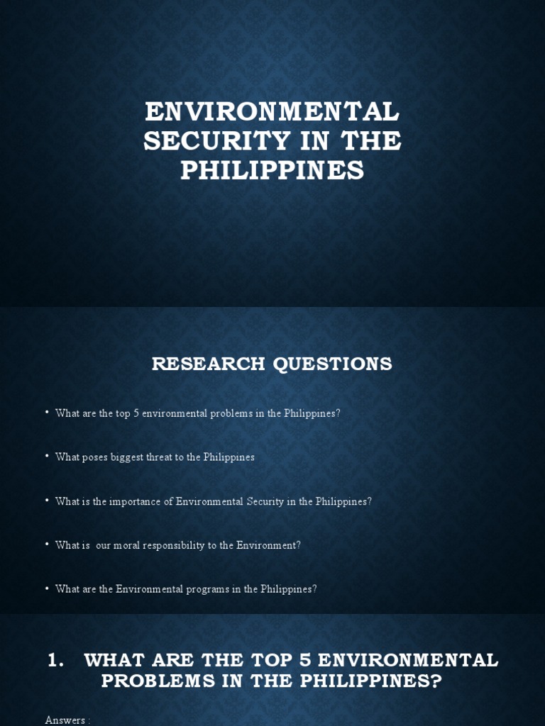 Environmental Security in The Philippines - POWERPOINT | PDF ...