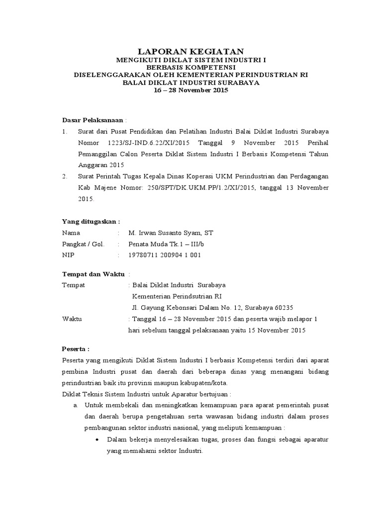 Diklat Sistem Industri Surabaya 2015 | PDF | Bisnis