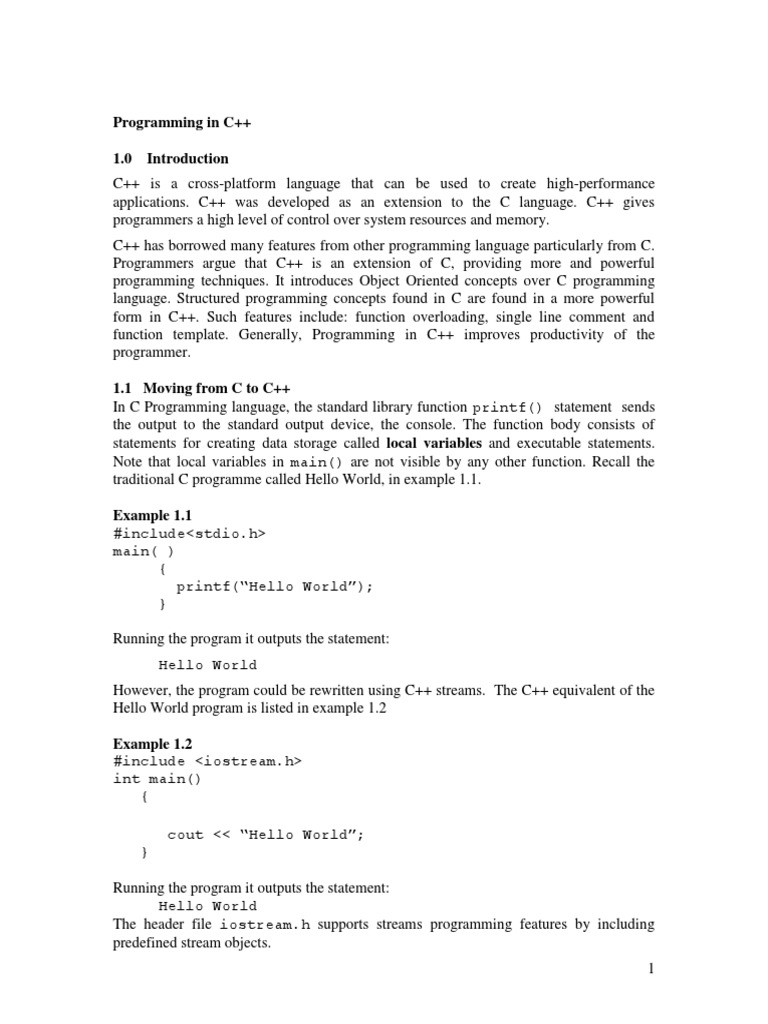 Programming in C++ | Download Free PDF | Integer (Computer Science ...