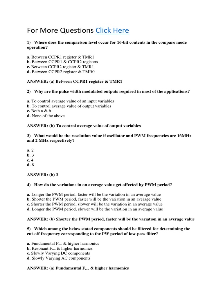 MCQ On Microcontrollers and Applications | PDF | Electrical Engineering ...