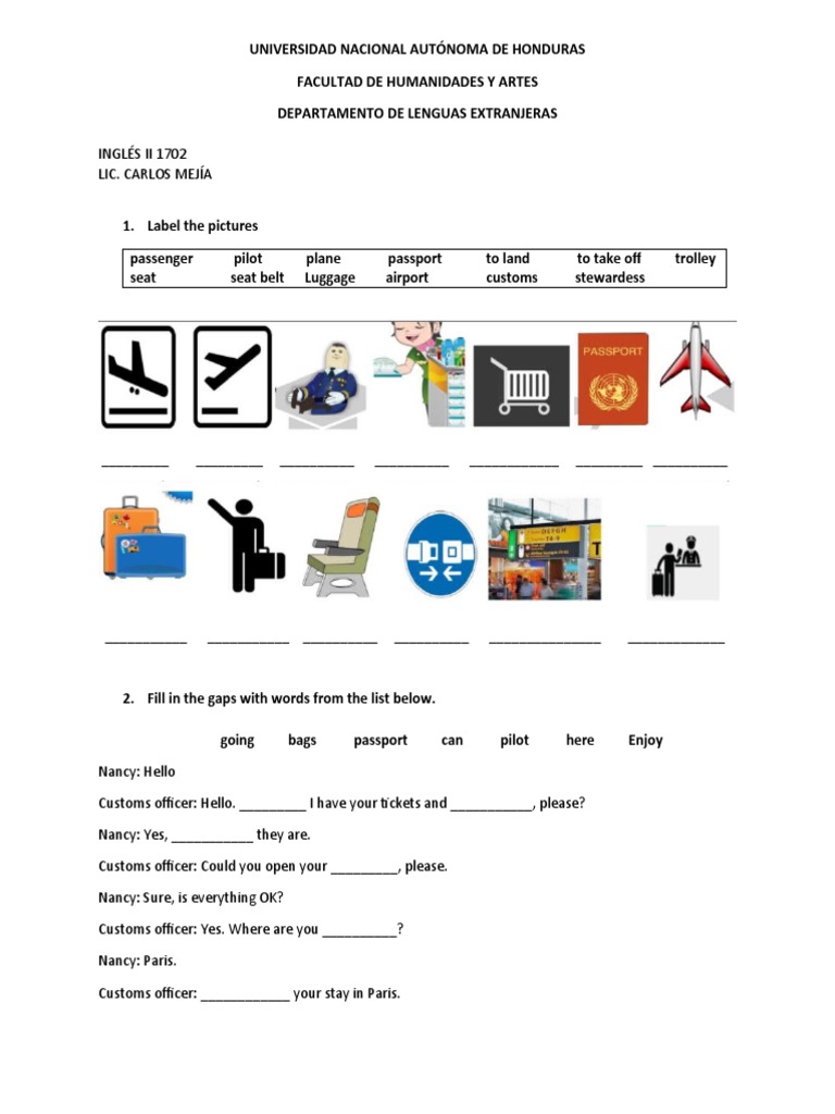 Airport Vocabulary and Exercises | PDF | Foreign Language Studies | Art