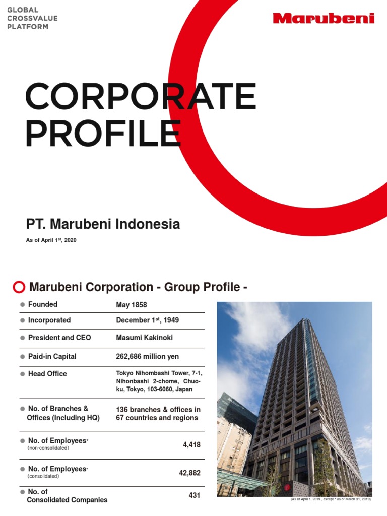 Company Profile - PT Marubeni Indonesia (2020) - Ver4 | PDF | Soybean | Drink