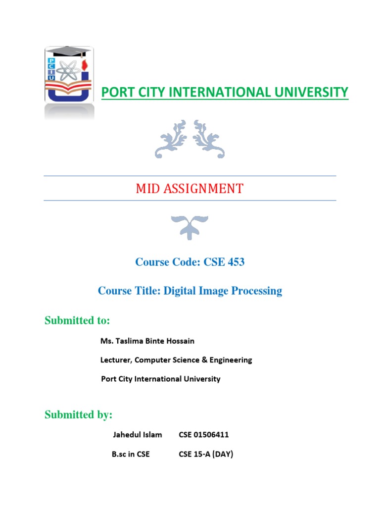 Port City International University: Mid Assignment | Download Free PDF | Visual Perception ...