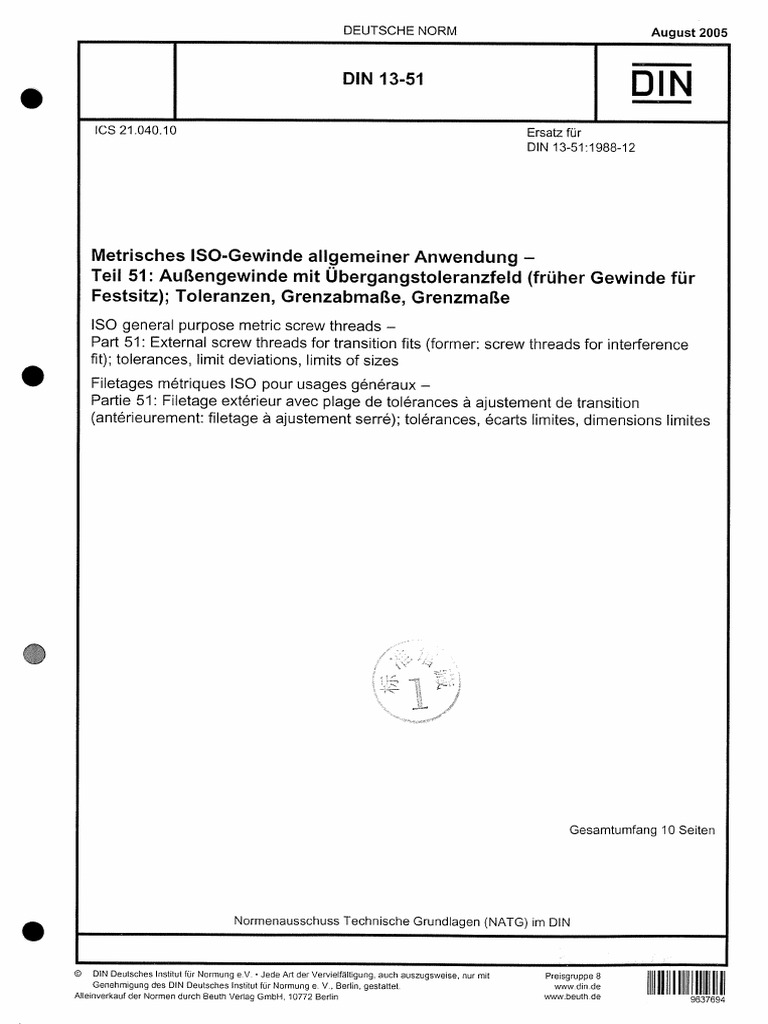 Din 13-51 | PDF