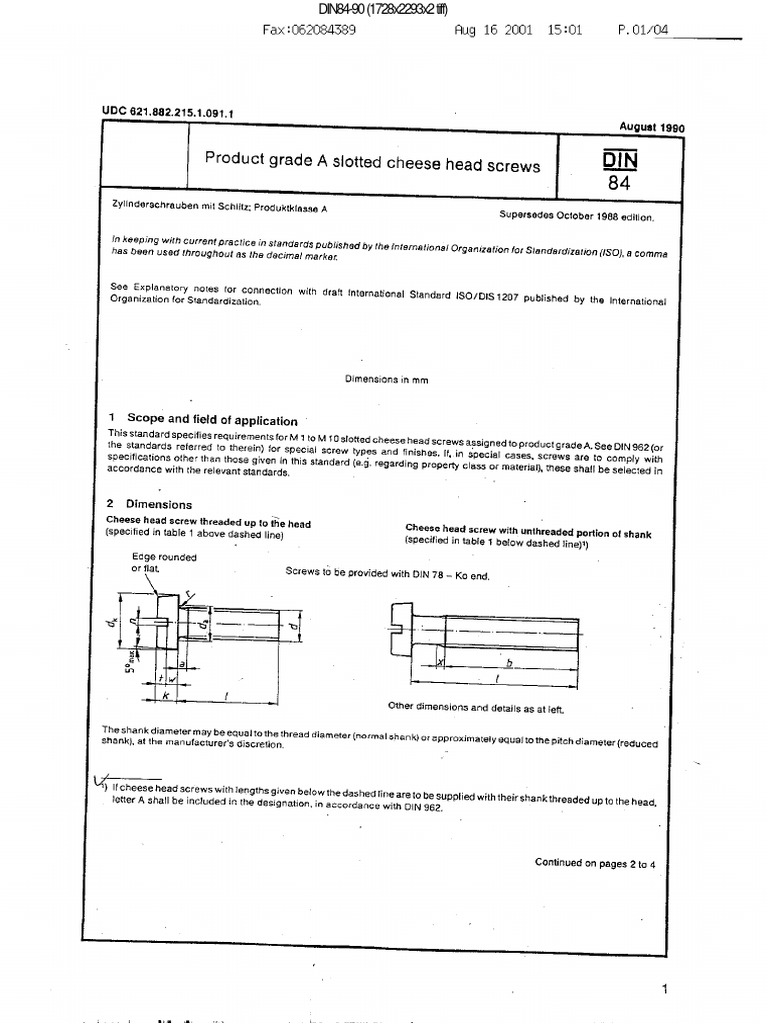 Din 84 | PDF