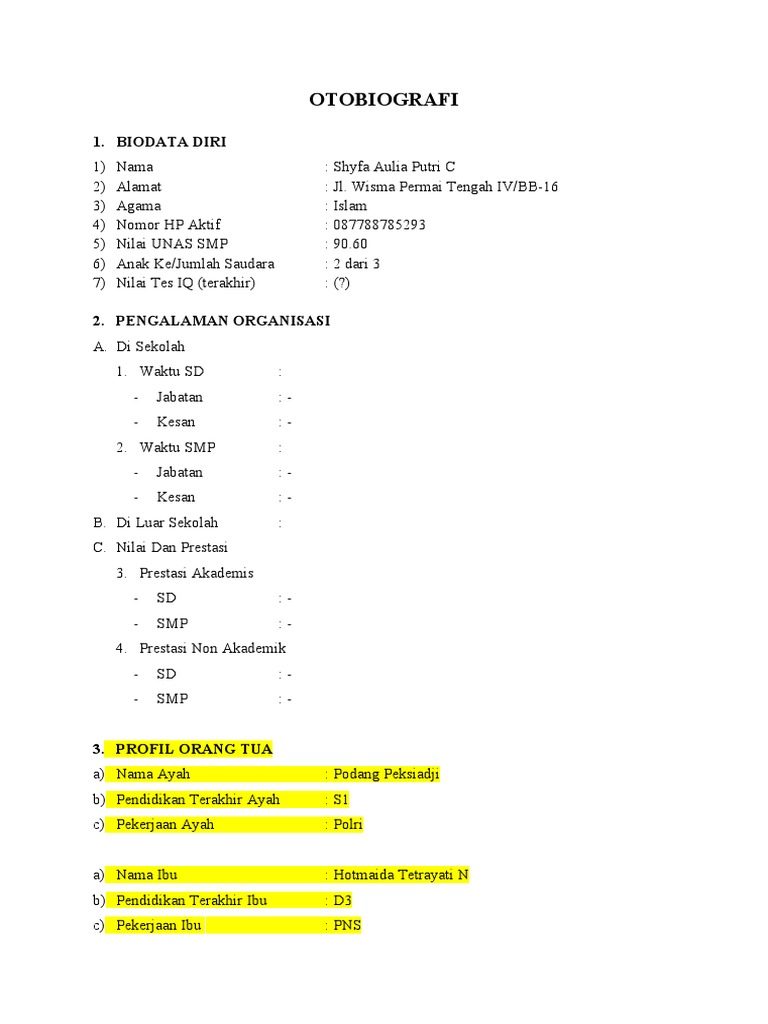 OTOBIOGRAFI | PDF | Pengembangan Diri