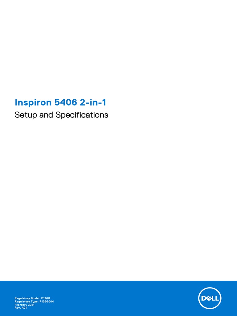 Inspiron 5406 2-In-1: Setup and Specifications | PDF | Solid State ...