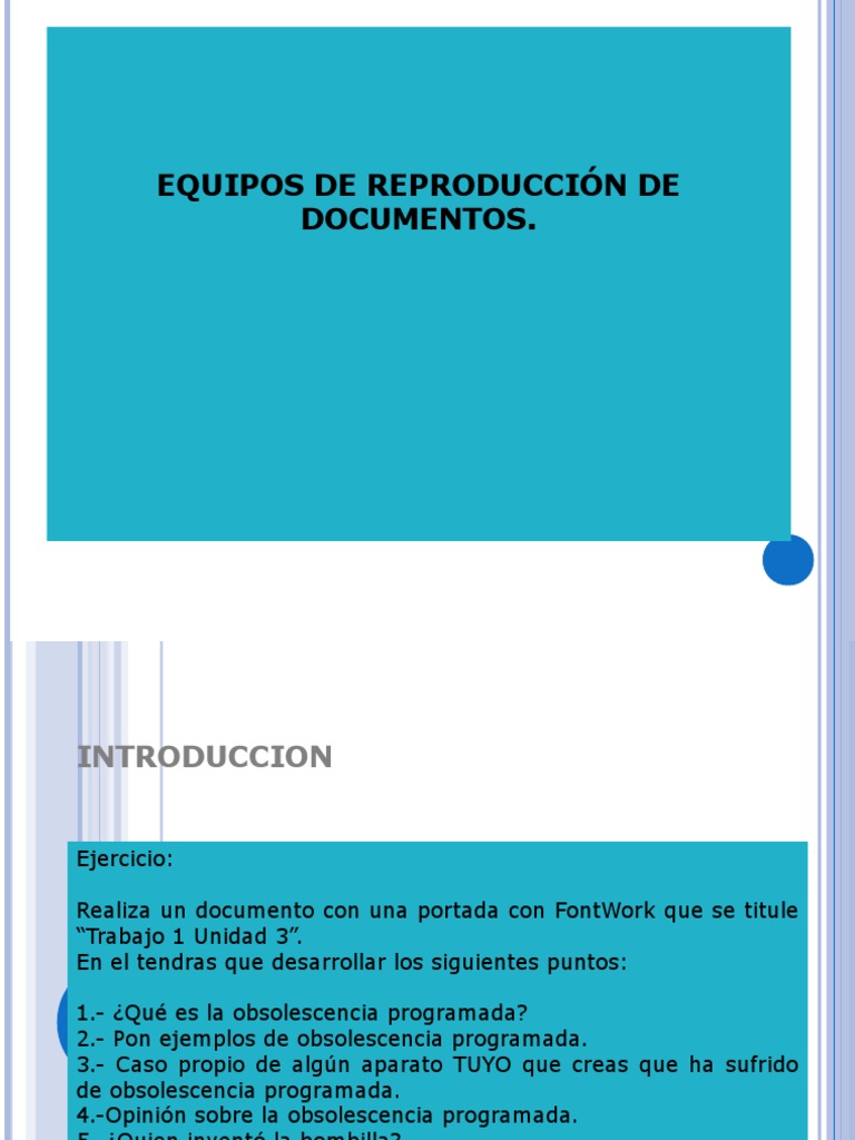 UD 3.1 Equipos de Reproduccion | PDF | Impresora (Computación ...
