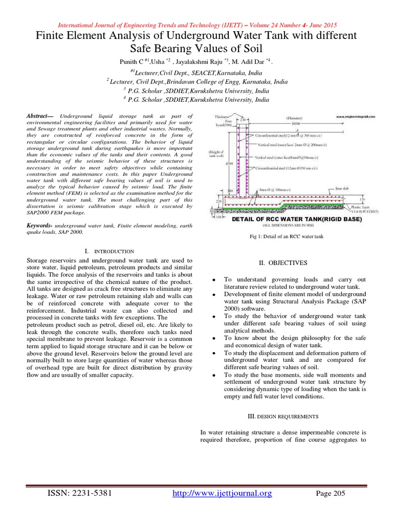 Finite Element Analysis of Underground Water Tank With Different | PDF ...