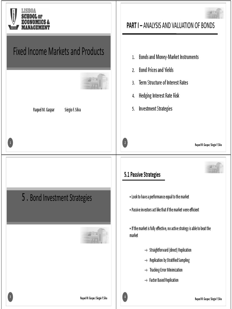 Fixed Income Markets and Products: 5 - Bond Investment Strategies | PDF ...