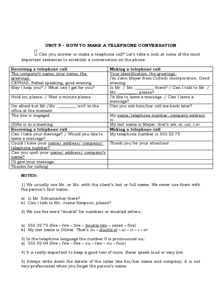 Making A Phone Call | PDF | Information And Communications Technology ...