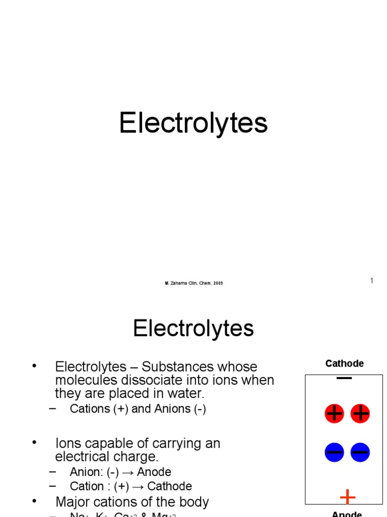 Electrolytes: M. Zaharna Clin. Chem. 2009 | PDF | Electrolyte ...