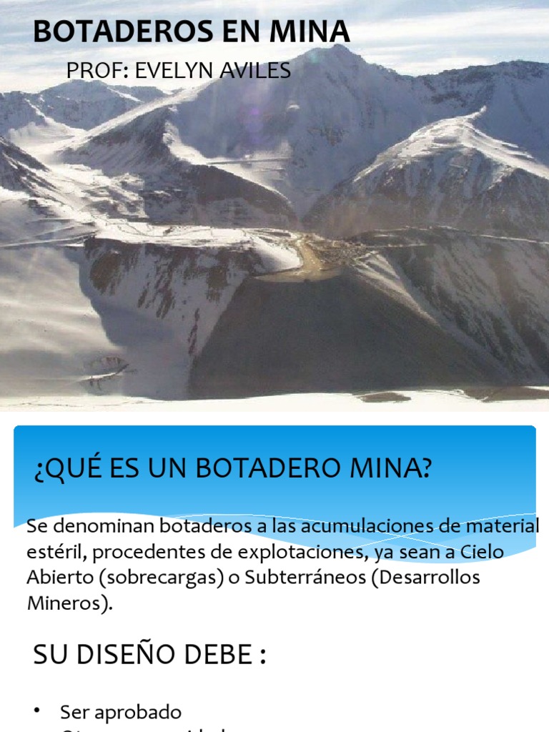Presentacion Teorica Botaderos | PDF | Minería | Economía (general)